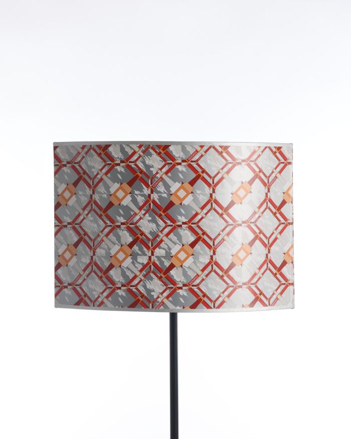 red patterned light shade